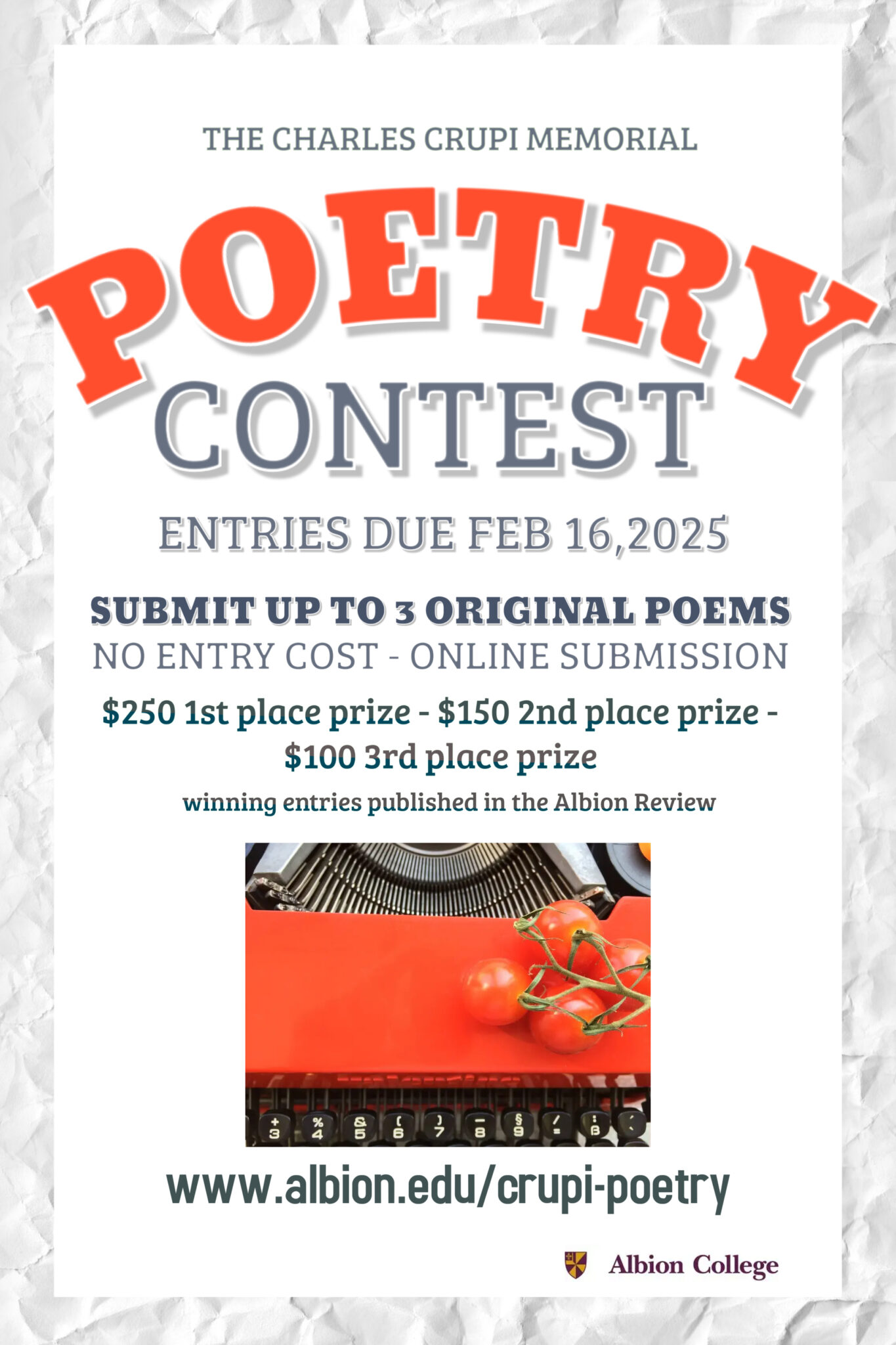 The Charles Crupi Memorial Poetry Contest – Albion College